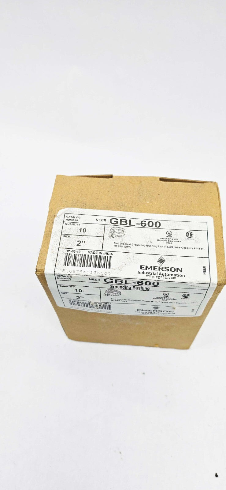 10 PIECES - Appleton Grounding Bushing, 2", Threaded, Insulated, Zinc ...